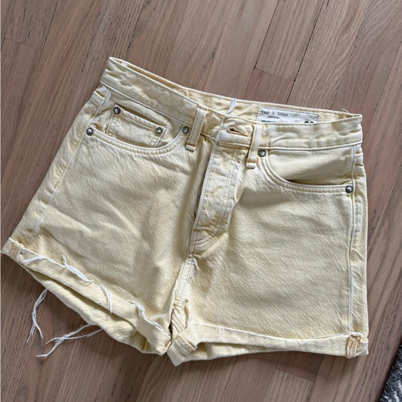 rag & bone | Shorts | Butter Yellow Denim Shorts Maya Highrise Shorty ...